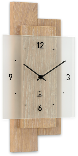 Wanduhr aus Eiche massiv & Mineralglas geräuscharm - Eichwald - Natuhr ...