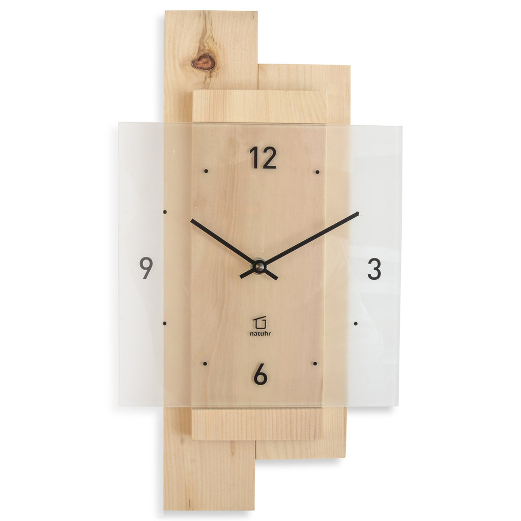 Wanduhr aus Eiche massiv & Mineralglas geräuscharm - Eichwald - Natuhr ...